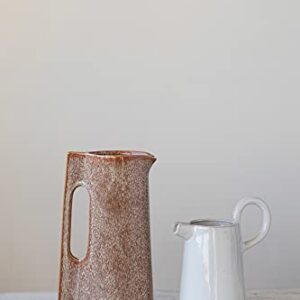 Creative Co-Op Stoneware Pitcher w Reactive Glaze, Sienna Color