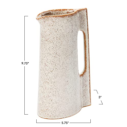 Creative Co-Op Stoneware Pitcher w Reactive Glaze, Sienna Color