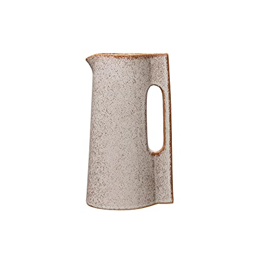 Creative Co-Op Stoneware Pitcher w Reactive Glaze, Sienna Color