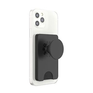 popsockets: phone wallet with expanding grip, phone card holder, wireless charging compatible, wallet for magsafe - black