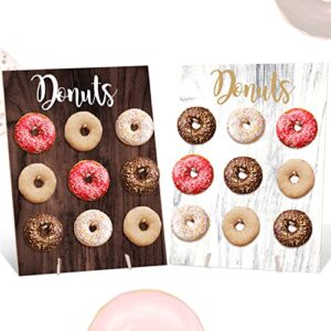 donut wall donut stand dessert table treats holder doughnut food buffet display stand pegboard party decoration centerpieces ideas reusable set of 1 rustic wooden board double sided black and white