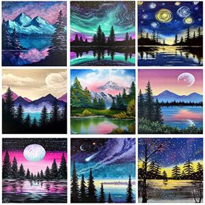 twbb 9 pack diamond painting,diy 5d diamond painting kits for adults & kids,diamond art kits for adults full,12x12 inch