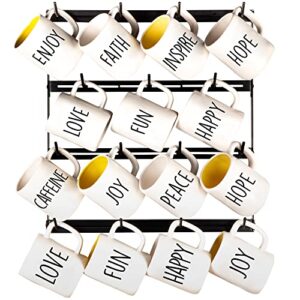 ARKtec Decor Coffee Cup Rack with Adjustable Hooks. Customizable Mug Racks for Wall, Coffee Mug Wall Rack, Coffee Mug Rack Wall Mounted, or Mug Holder for Wall Display, Storage & Organization