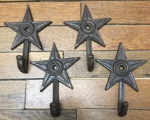 4 star western coat hooks tack hat wall hanger rustic iron barn key americana