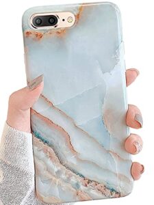 j.west iphone 8 plus case/iphone 7 plus 5.5,luxury grey marble design graphics stone pattern ultra slim thin bumper soft rubber tpu silicone protective phone case cover for women girls agate slice