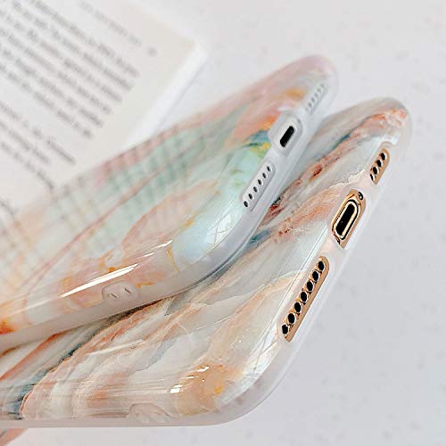 J.west iPhone 8 Plus Case/iPhone 7 Plus 5.5,Luxury Grey Marble Design Graphics Stone Pattern Ultra Slim Thin Bumper Soft Rubber TPU Silicone Protective Phone Case Cover for Women Girls Agate Slice