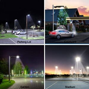 CINOTON 200W LED Parking Lot Pole Lighting-UL Listed, 28000LM Waterproof IP65 LED Parking Lot Lights with Slip Fit Mount, Dusk to Dawn Photocell 5000K Daylight 140 LM/W LED Shoebox Area Light