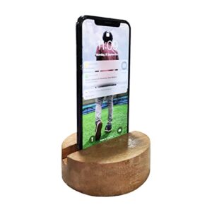 sns round wooden mobile desktop display stand - 3 inch, desk organizer accessories, phone holder stand, portable desktop smartphone stand, desk nightstand, wooden mobile holder for desk