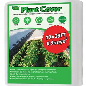 plant covers freeze frost protection, 33 ft x 10 ft frost cloth plant freeze protection cover, frost blankets for outdoor plants, summer overheat prevention and insects barrier for outdoor plants