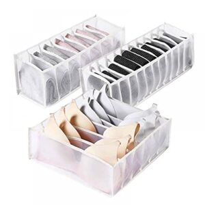 jek underwear drawer organizer, 3 sets closet storage boxes dresser drawer organizers for underwear, socks, clothes, stockings, scarves, ties and bras