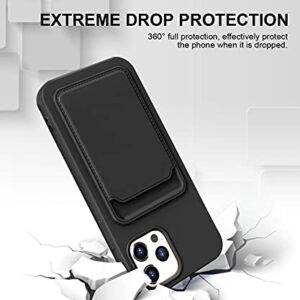 Silicone Card Case Compatible with iPhone 12/iPhone 12 Pro 6.1inch, Shock-Absorbing Protective Case with Card Holder, Soft Slim Wallet Case Compatible with iPhone 12/12 Pro (2020 Release)-Black