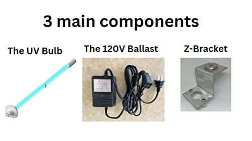 120V UV Lamp for HVAC Coil Systems (up to 5 tons) with 14″ 14W Ultraviolet Bulb