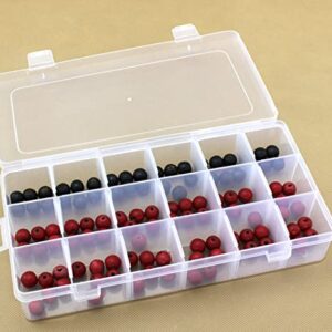 Juvielich Clear Plastic Organizer Box,14 Grids Storage Container Jewelry Box with Adjustable Dividers,for Beads Art DIY Crafts Jewelry Fishing Tackles 8.27"x6.69"x1.57"(LxWxH) 1PCS