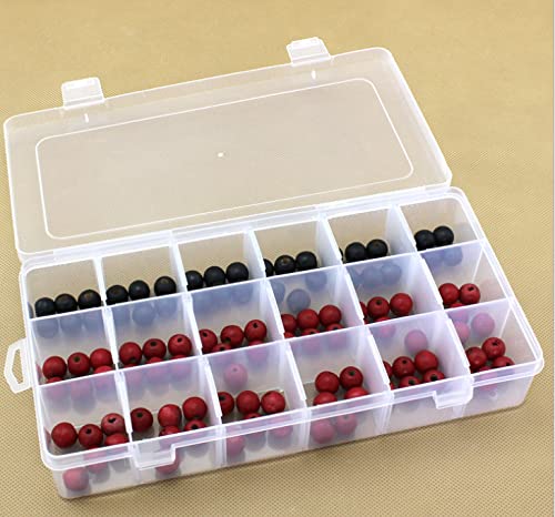 Juvielich Clear Plastic Organizer Box,14 Grids Storage Container Jewelry Box with Adjustable Dividers,for Beads Art DIY Crafts Jewelry Fishing Tackles 8.27"x6.69"x1.57"(LxWxH) 1PCS