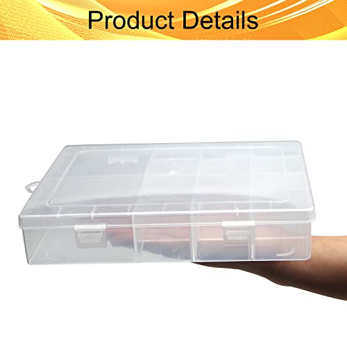 Juvielich Clear Plastic Organizer Box,14 Grids Storage Container Jewelry Box with Adjustable Dividers,for Beads Art DIY Crafts Jewelry Fishing Tackles 8.27"x6.69"x1.57"(LxWxH) 1PCS