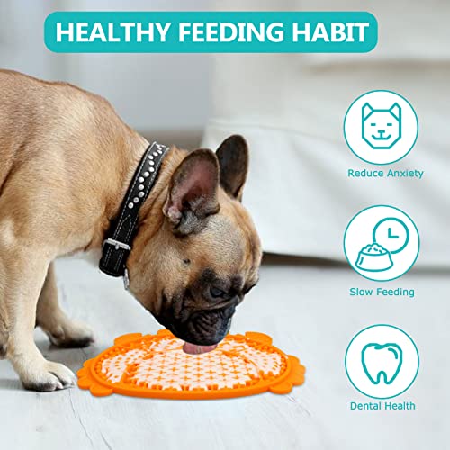 UPSKY Lick Mat for Dog Cat 2PCS Pet Licking Mat, Pet Calming Dog Treat Pads, Boredom & Anxiety Reducer Lick Mats, Slow Feeder Lick Mat, Dog Cat Training Perfect for Peanut Butter