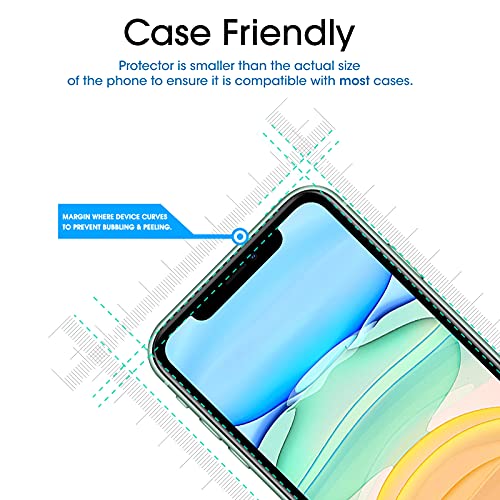 amFilm OneTouch Glass Screen Protector for iPhone 11, iPhone XR (6.1") with Easy Installation Kit, Tempered Glass, 2 Pack