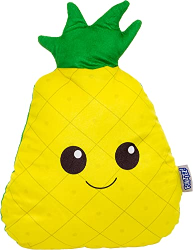 FUNZIEZ! Pineapple Plush Decorative Throw Pillow - Novelty Fruit Shaped Stuffed Pillow 14.5 x 10 in