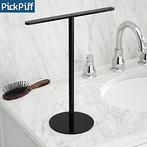 Towel Rack for Bathroom Hand Towel Holder T-Shape Headband Holder, Towel Hanger Freestanding Headband Holder,Kitchen Towel Rack Balck Hand Towel Holder,Stainless Steel Waterproof Counter Organizer