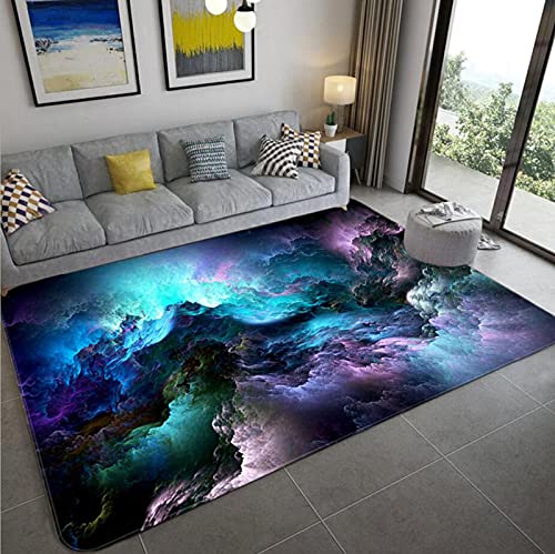 Galaxy Rug Bedroom Living Room Kitchen Area Rugs Nebula Throw Rugs Yoga Floor Mat Carpet 63x47 inch