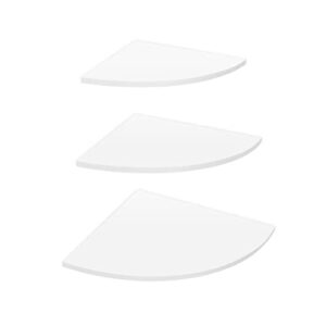 tyenaza floating corner shelves, white corner mounting shelf,set of 3 floating wall mounted storage shelf for living room, bedroom, bathroom, kitchen, office