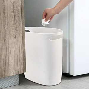 Feiupe 4 Gallon Small Trash Can Bathroom Wastebasket Garbage Can for Kitchen Office Bathroom Bedroom (White+Gray, 4 Gallon(2 Pack))