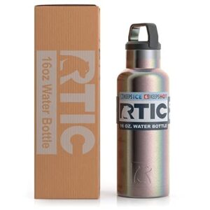 RTIC 16 oz Vacuum Insulated Water Bottle, Metal Stainless Steel Double Wall Insulation, BPA Free Reusable, Leak-Proof Thermos Flask for Hot and Cold Drinks, Travel, Sports, Camping, Twilight