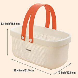 LAIGOO Large Shower Caddy Basket, Plastic Storage Basket with Handles Storage Bins Shower Storage Organizer for Bathroom, College Dorm, Kitchen, Bedroom, Gym