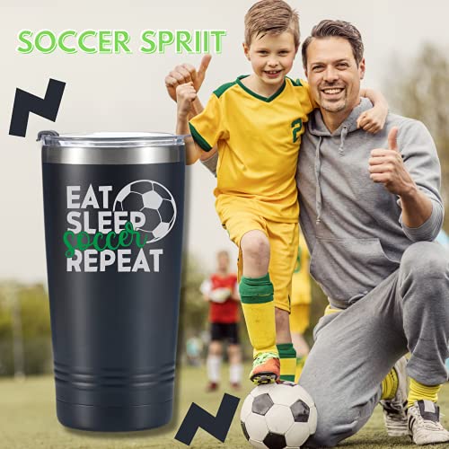 Onebttl Soccer Gifts for Teen Boys - [Eat Sleep Soccer Repeat]- Soccer Player Gifts For Men, Coach, Soccer Crazy Dad, Son, Teammates, Trainee, Football Lovers Water Bottle 20Oz - Black…