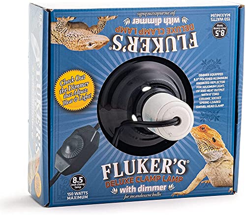 Fluker's Repta-Clamp Lamp Ceramic with Dimmable Switch 8.5in - Includes Attached DBDPet Pro-Tip Guide