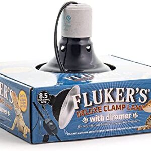 Fluker's Repta-Clamp Lamp Ceramic with Dimmable Switch 8.5in - Includes Attached DBDPet Pro-Tip Guide