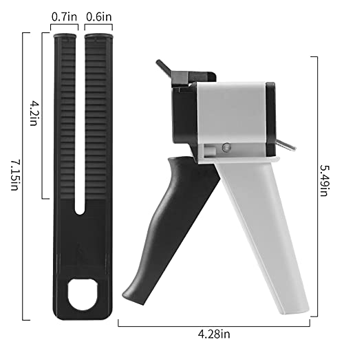 Annhua Dispenser Gun Kit 50ml Dental Impression Material Dispensing Guns, Solid Epoxy Gun 1:1/2:1 for Dispense Dental Resin Materials, Adhesive and Glue