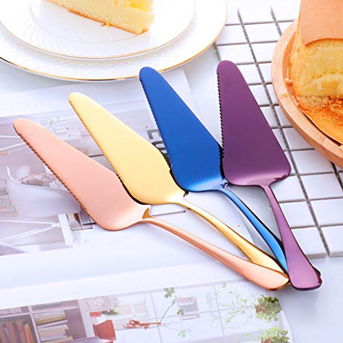 YIFEIJIAO,Stainless Steel Cake Shovel Pie Pizza Cheese Server Divider Knife Baking Tools-Purple