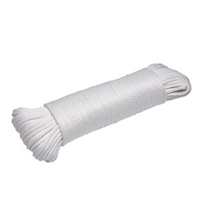 blondee's 100 foot braided rope, flagline rope, clothesline, good for tie, pull, swing, climb and knot, blrope100, white