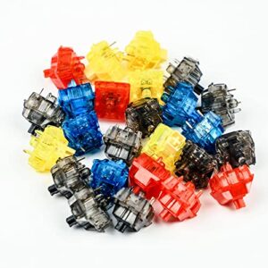 Custom Switch Gateron Ink 5 pin V2 Switches Transparent Smokey Housing Black Red Blue Silent Black Yellow for Mechanical Keyboard (70 PCS, Black Ink)