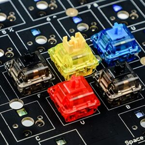 Custom Switch Gateron Ink 5 pin V2 Switches Transparent Smokey Housing Black Red Blue Silent Black Yellow for Mechanical Keyboard (70 PCS, Black Ink)