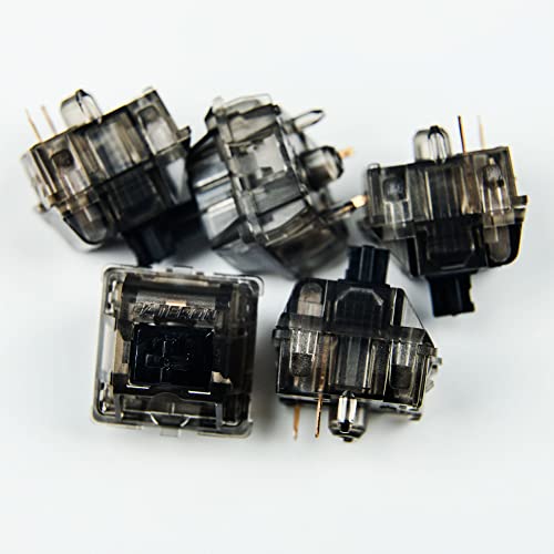 Custom Switch Gateron Ink 5 pin V2 Switches Transparent Smokey Housing Black Red Blue Silent Black Yellow for Mechanical Keyboard (70 PCS, Black Ink)