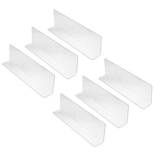 baluue 6pcs plastic shelf dividers- shaped clear shelf separators clothes organizer commodity shelf clapboard bookend for closets wardrobes kitchen office 25x6cm