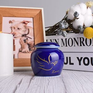 Yesand Small Urns for Human Ashes, Ceramic Mini Keepsake Cremation Urn, Sharing Personal Funeral Ashes Urn for Human or Pet with This Warm and Loving Mini Cremation Urn