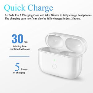 Compatible for AirPods Pro 2nd Generation Charging Case Replacement, Compatible for Wireless AirPods Pro 2 Charger Case with Bluetooth Pairing Sync Button, Built-in Large Battery