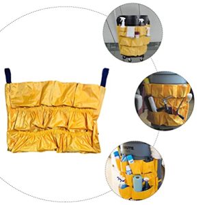 Multi- pockets Vinyl Caddy Bag- Yellow Trash Bin Tool Caddy Bag, garbage bin caddy bag Trash Caddy Bag for Maid Cleaning Trash cleaning tool caddy Can brute caddy bag