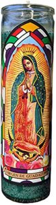 continental candle virgin de guadalupe 7 day novena candle 8'' pillar in green sanctuary series