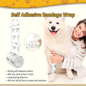 Safesense 6 Pack Vet Wrap Self Adhesive Bandage Wrap, 2 Inch Self Adherent Bandage Tape Breathable Vet Wrap, Non Woven Cohesive Bandage for Dog Cat Horse Pet Animals