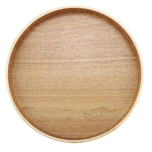 table tray round wooden wooden serving tray plate for tea set fruits candies food home decoration coffee table living room dining table (24cm)