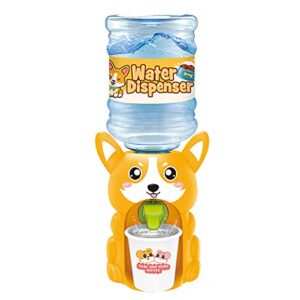 luozzy mini water dispenser for kids lovely cartoon piggy frog water machine kids drinking water fountains toys for kids (corgi)