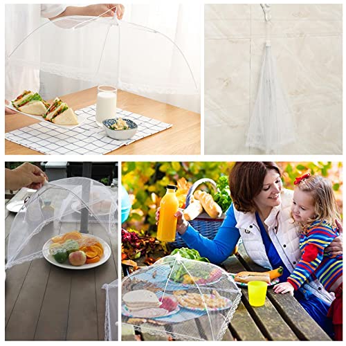 Kerally 5 Pack Mesh Food Cover Set, 1 Jumbo (40”x24”) & 4 Large (17”x17”) Pop-Up Food Nets/Food Covers For Indoor Outdoors, Reusable and Collapsible, Fly Covers