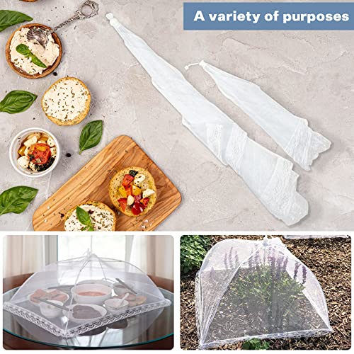 Kerally 5 Pack Mesh Food Cover Set, 1 Jumbo (40”x24”) & 4 Large (17”x17”) Pop-Up Food Nets/Food Covers For Indoor Outdoors, Reusable and Collapsible, Fly Covers