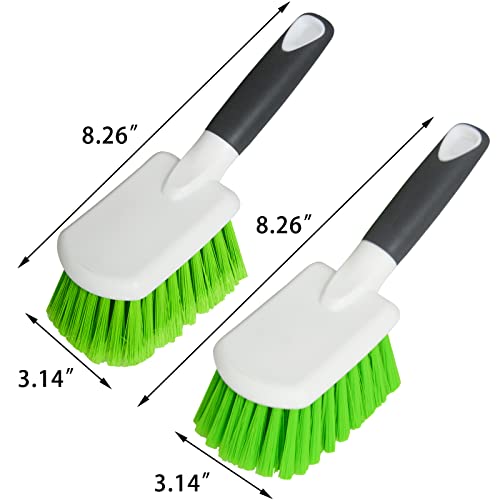 ITTAHO 2 Pack Wheel Brush, Include Two Type of Bristles-Soft Gentle & Stiff Bristles,Car Interior Detailing Cleaning Brush, Carpet and Upholstery Tire Cleaner for Seat Boat Truck SUV Moto Vehicle