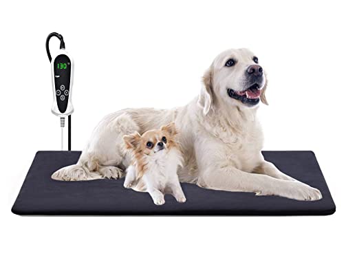 Pet Heating Pad for Dog Heating Pad for Cat Electric Mat Heated Pet Bed Mat Pet Heating Pad with Timer and Soft Washable Cover (X-Large:32" x 20")