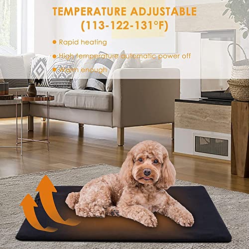 Pet Heating Pad for Dog Heating Pad for Cat Electric Mat Heated Pet Bed Mat Pet Heating Pad with Timer and Soft Washable Cover (X-Large:32" x 20")